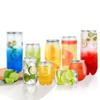 China 650ml Food Grade PET Clear Plastic Water Drink Jar with Aluminum Easy Open Lid for sale