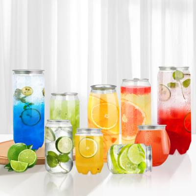 China Transparent PET Plastic Cylinder Food Grade Can Jar 40C with Aluminum Easy Open Lid for sale