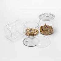 China FDA Certified Clear PET Plastic Cylinder Drink Can Container With Lid for sale