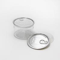 China FDA Certified Clear PET Plastic Cylinder Drink Can Container With Lid for sale