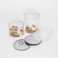 China FDA Certified Clear PET Plastic Cylinder Drink Can Container With Lid for sale
