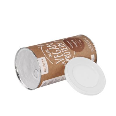 China Eco Friendly Custom Kraft Paper Tube 52mm to 126mm with Easy Tear Lid for Food Supplements for sale