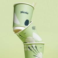 China Custom CMYK Printing Disposable Paper Cups 8oz 12oz for Water Drinking Food Packaging for sale