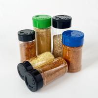 China Transparent PET Plastic Kitchen Powder Spice Seasoning Shaker Container Jar for sale