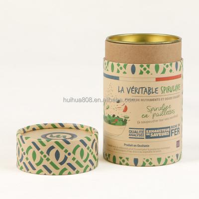 China Food Grade Custom Paper Tube with Metal Lids 16.8mm to 151.3mm Diameter for Packaging for sale
