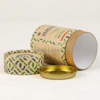 China Biodegradable Cylinder Food Grade Paper Tube Can Packaging with Metal Cover 100mm Diameter for sale