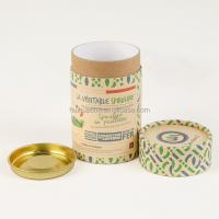 China Biodegradable Cylinder Food Grade Paper Tube Can Packaging with Metal Cover 100mm Diameter for sale
