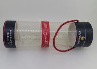 China 99mm Clear PVC Paper Cans with Rope Handle for Spirits Packaging Custom Height for sale
