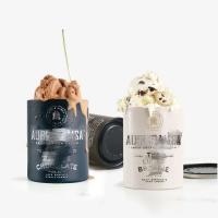 China Aluminum Foil Ice Cream Cylinder Paper Container 500ml with Metal Lids for sale