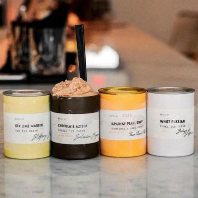 China Eco Friendly Round Cardboard Ice Cream Paper Tube 500ml with Metal Lid for sale