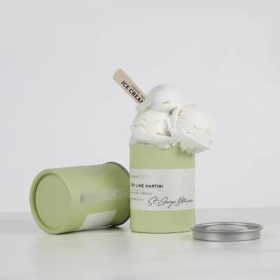 China Eco Friendly Round Paper Box Ice Cream Cardboard Paper Tube 3.8oz Sustainable Packaging for sale
