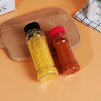 China 200ml Food Grade PET Plastic Shaker Lid Bottle Spice Jar for Salt Pepper Herbs BBQ Condiments for sale