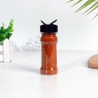 China Custom 100ml Clear PET Plastic Spice Jar with Shaker Lid for Salt Pepper Herbs BBQ for sale
