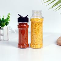 China Custom 100ml Clear PET Plastic Spice Jar with Shaker Lid for Salt Pepper Herbs BBQ for sale