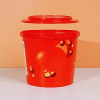 China 1L Food Grade Plastic Bucket with Handle In Mold Labeling for Ice Cream Biscuit Chocolate for sale