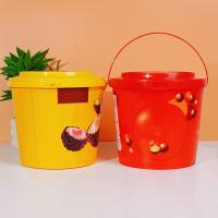 China 1L Food Grade Plastic Bucket with Handle In Mold Labeling for Ice Cream Biscuit Chocolate for sale