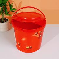 China 1L Food Grade Plastic Bucket with Handle In Mold Labeling for Ice Cream Biscuit Chocolate for sale