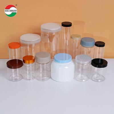 China High Transparent Airting Plastic Can with Screw Top for Nuts Peanuts for sale