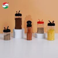 China Eco-friendly Flip Top PET Condiment Plastic Jar Square 225ml to 880ml Spice Seasoning Cans for sale