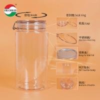 China 1660ml Clear PET Plastic Storage Jar with Screw Lid for Pet Food Coffee Sealed Container for sale