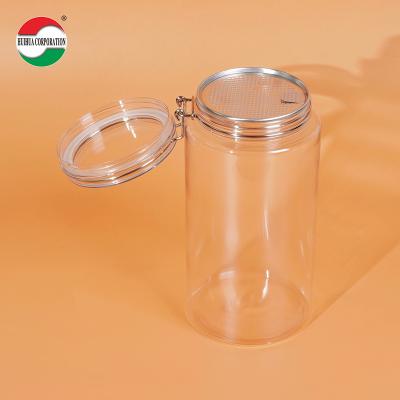 China 1660ml Clear PET Plastic Storage Jar with Screw Lid for Pet Food Coffee Sealed Container for sale