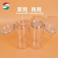 China 1660ml Clear PET Plastic Storage Jar with Screw Lid for Pet Food Coffee Sealed Container for sale