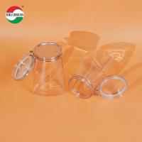 China Clear PET Cans with Screw Lid 1080ml Recycled Plastic Sealed Jar for Pet Food Coffee for sale