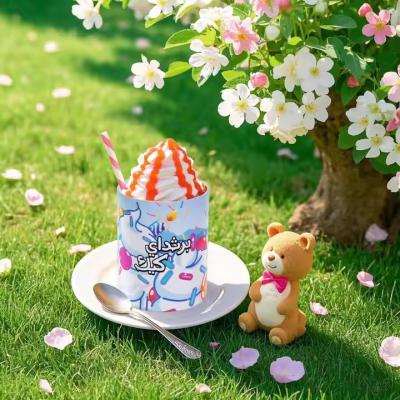 China Custom 109ml Round Paper Tube Ice Cream Packaging with Airtight Metal Tin Lid for sale