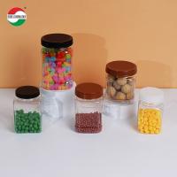 China Food Grade PET Square Jar 250ml Screw Cap Plastic Bottle for Candy Oatmeal Snacks Dried Fruit Storage for sale