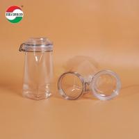 China 1080ml PET Clear Plastic Cylinder Jar with Screw Lid for Food Storage and Packaging for sale