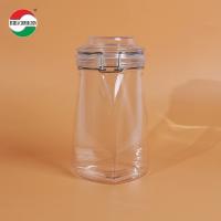 China 1080ml PET Clear Plastic Cylinder Jar with Screw Lid for Food Storage and Packaging for sale