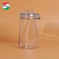 China 1080ml PET Clear Plastic Cylinder Jar with Screw Lid for Food Storage and Packaging for sale