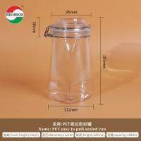 China 1080ml PET Clear Plastic Cylinder Jar with Screw Lid for Food Storage and Packaging for sale