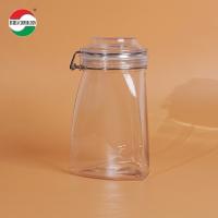 China 1080ml PET Clear Plastic Cylinder Jar with Screw Lid for Food Storage and Packaging for sale