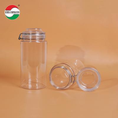 China 1660ml Transparent PET Plastic Jar with Screw Lid for Food Storage Eco-Friendly Packaging for sale