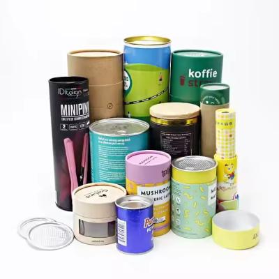 China Food Grade Kraft Paper Tube Wine Cylinder Packaging 16mm to 150mm Diameter Custom Height Embossed for sale