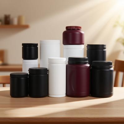 China Custom Clear HDPE Plastic Cylinder Bottle 500ml 1000ml with Screw Lid Food Grade Eco Friendly for Health Product Packaging for sale