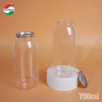 China Food Grade PET Beverage Bottle 250ml to 700ml Custom Size Transparent with Easy Open Lid for sale