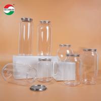 China Food Grade PET Beverage Bottle 250ml to 700ml Custom Size Transparent with Easy Open Lid for sale