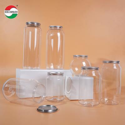 China Food Grade PET Beverage Bottle 250ml to 700ml Custom Size Transparent with Easy Open Lid for sale