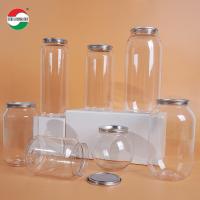 China Food Grade PET Beverage Bottle 250ml to 700ml Custom Size Transparent with Easy Open Lid for sale