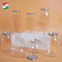 China Food Grade PET Beverage Bottle 250ml to 700ml Custom Size Transparent with Easy Open Lid for sale