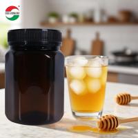 China Custom Black PET Plastic Jar 500ml with Aluminum Gasket Screw Lid for Dried Fruit Snack Chocolate Honey for sale