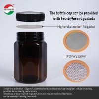 China Custom Black PET Plastic Jar 500ml with Aluminum Gasket Screw Lid for Dried Fruit Snack Chocolate Honey for sale