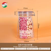 China Food Grade PET Plastic Jar 1000ml 1500ml 1800ml Airtight Storage Can for Nuts for sale