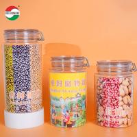 China Food Grade PET Plastic Jar 1000ml 1500ml 1800ml Airtight Storage Can for Nuts for sale