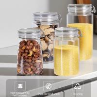 China Food Grade PET Plastic Jar 1000ml 1500ml 1800ml Airtight Storage Can for Nuts for sale
