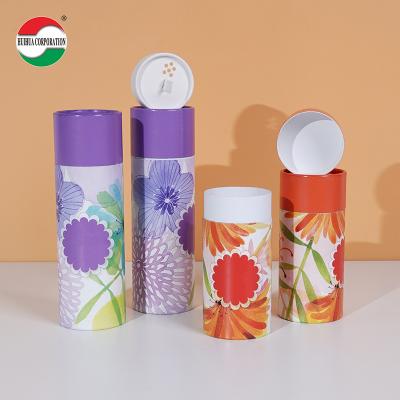 China Custom Printed Kraft Cardboard Spice Paper Tube 16mm to 150mm Eco Friendly Cylinder Packaging for sale
