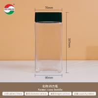 China Clear Square PET Plastic Jar 100ml with Screw Lid Food Grade Damp Proof for sale