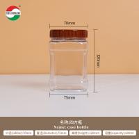China Clear Square PET Plastic Jar 100ml with Screw Lid Food Grade Damp Proof for sale